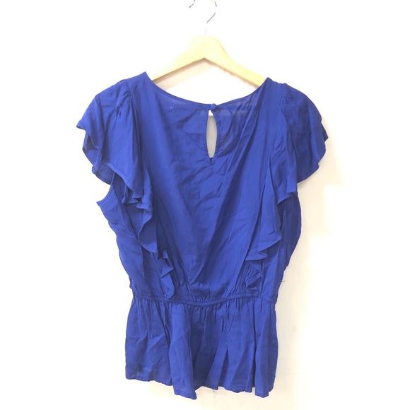 WD.NY | Tops | Wdny Large Cobalt Blue Ruffle Blouse | Poshmark